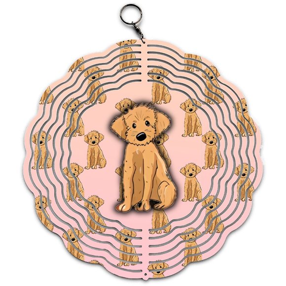 Design | White Pattern Doodle Dog Labradoodle Goldendoodle Wind Spinner ...